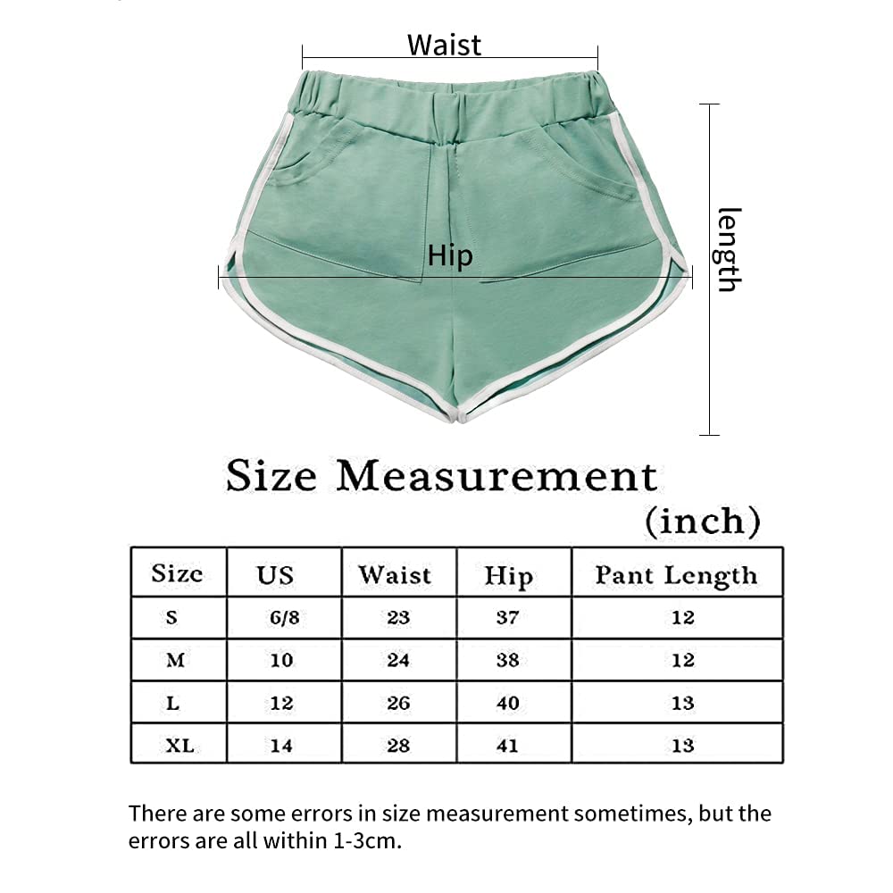 Little Beauty Women's Yoga Elastic Waist Running Athletic Shorts Doplin Shorts
