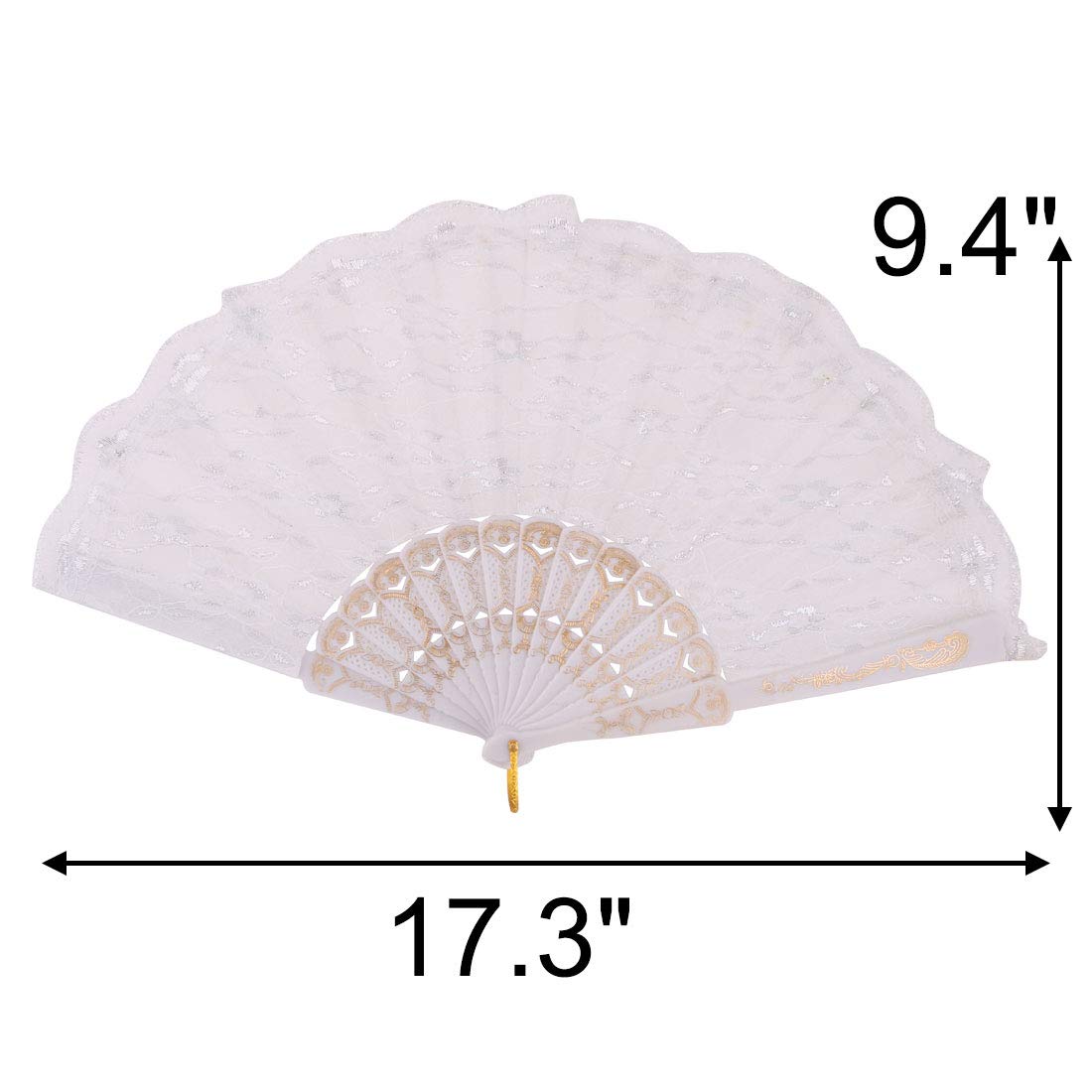 Qtqgoitem Non-woven Fabric Flower Pattern Travel Craft Foldable Cooling Hand Fan 1.5 Inch Width (model: 475 748 5b4 61a b01)