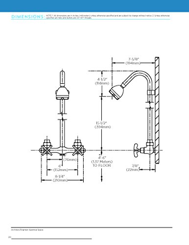 Speakman SC-1220-AF Commander Vandal Resistant Industrial Exposed Shower with Cross Handles β 2 Handle Shower Faucet with Hot & Cold Water Indexing, Polished Chrome
