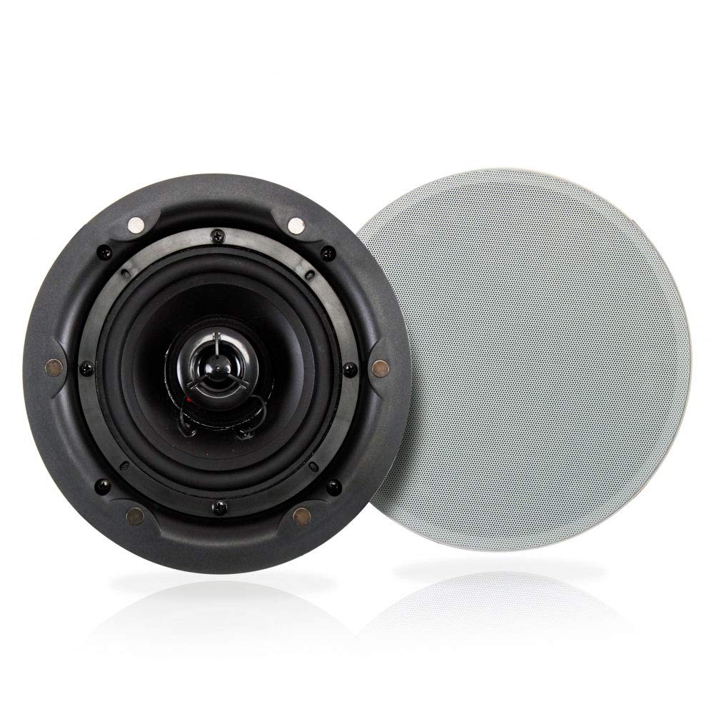 Pyle Ceiling and Wall Mount Speaker - Wireless Bluetooth 5.25” Dual 2-Way Audio Stereo Sound Subwoofer Kit with, 240 Watts, in-Wall & in-Ceiling Flush Mount for Home Surround System - Pyle PWRC55BT