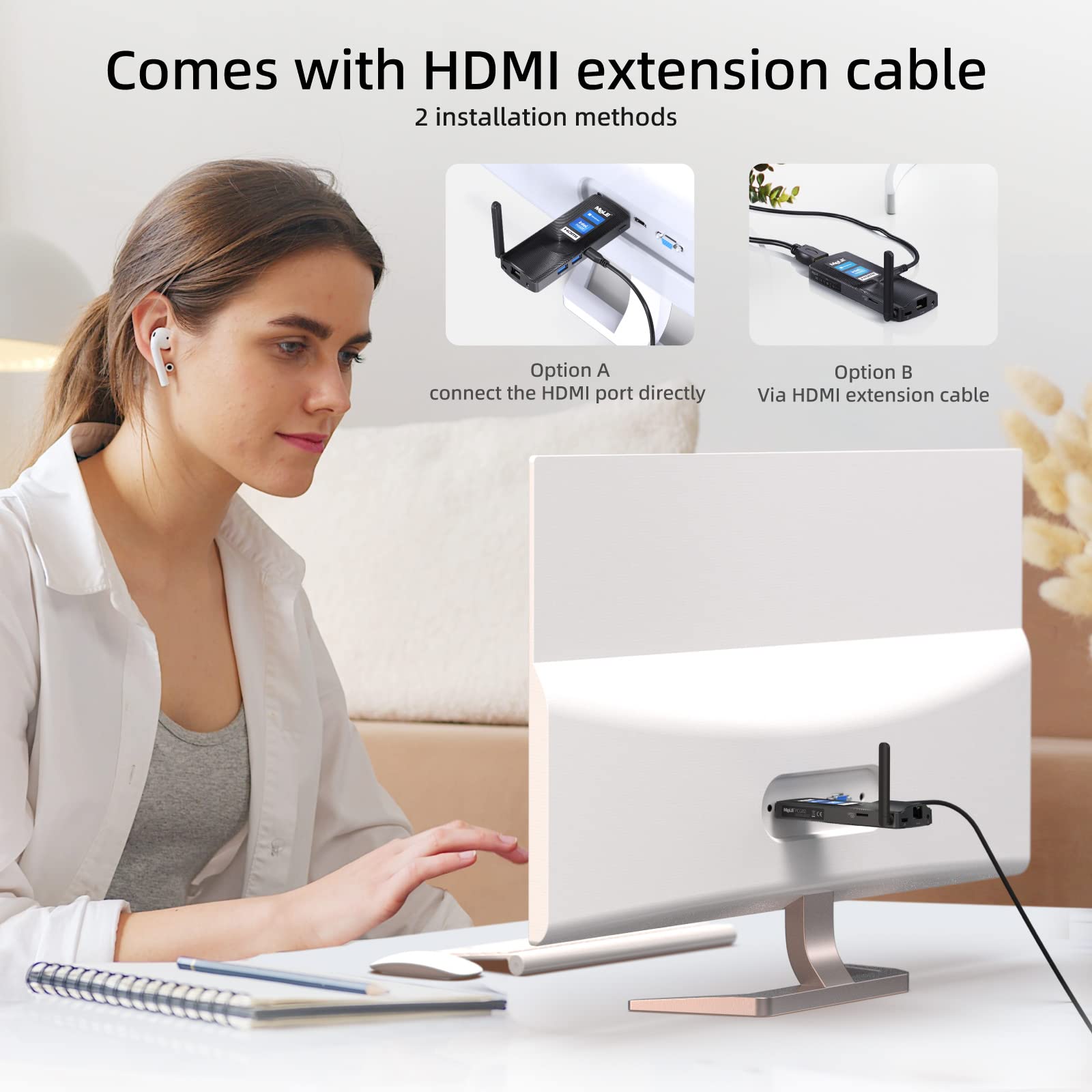 MeLE PCG02 Mini PC Stick Fanless Windows 11 Pro J4125 8GB/256GB, Mini Computer Stick HDMI 4K 2.4G/5G Wi-Fi 5 BT4.2 Gigabit Ethernet Micro PC on Business Industrial IoT Digital Signage