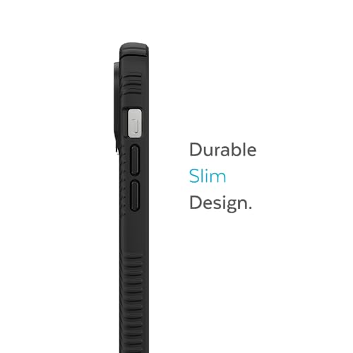 Speck iPhone 14 Pro Case - Drop Protection, Scratch Resistant, Dual Layer Slim Phone Case for 6.1 Inch iPhones 14 Pro - Built for MagSafe - Presidio2 Grip - Black/Black/White