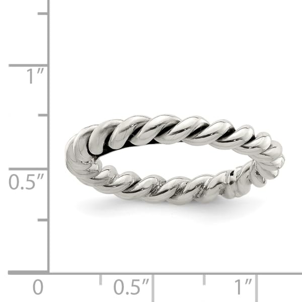 IceCarats 925 Sterling Silver Vintage Twisted 3mm Womens Woven Crisscross Band Statement Ring Size 7