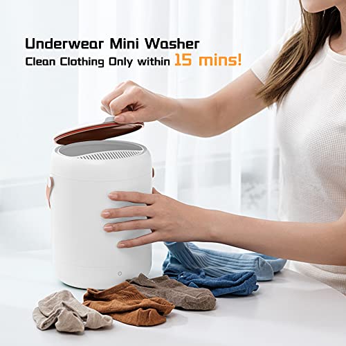 MEHIDFY Portable Washing Machine, 3L/100oz Ozone & Blue Light Deep Clean Washer Machine, Smart Timer Control Countertop Washer, Mini Clothes Washer for Underwear, Socks, Baby Clothes (White2)