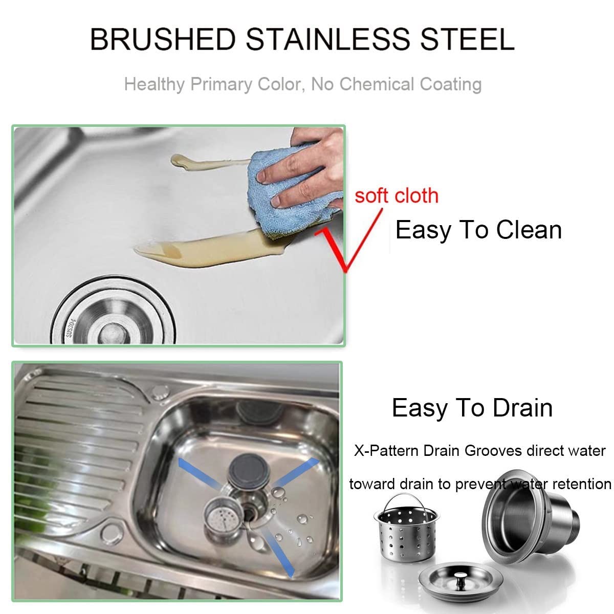 Stainless Steel Laundry Sink, 1 Compartment Single Bowl Kitchen Utility Sink, Commercial Workstation Sink Basin for Outdoor Garage Restaurant Kitchen Room, Inner Size 13.8"L x 12.2" W x 6.3"D