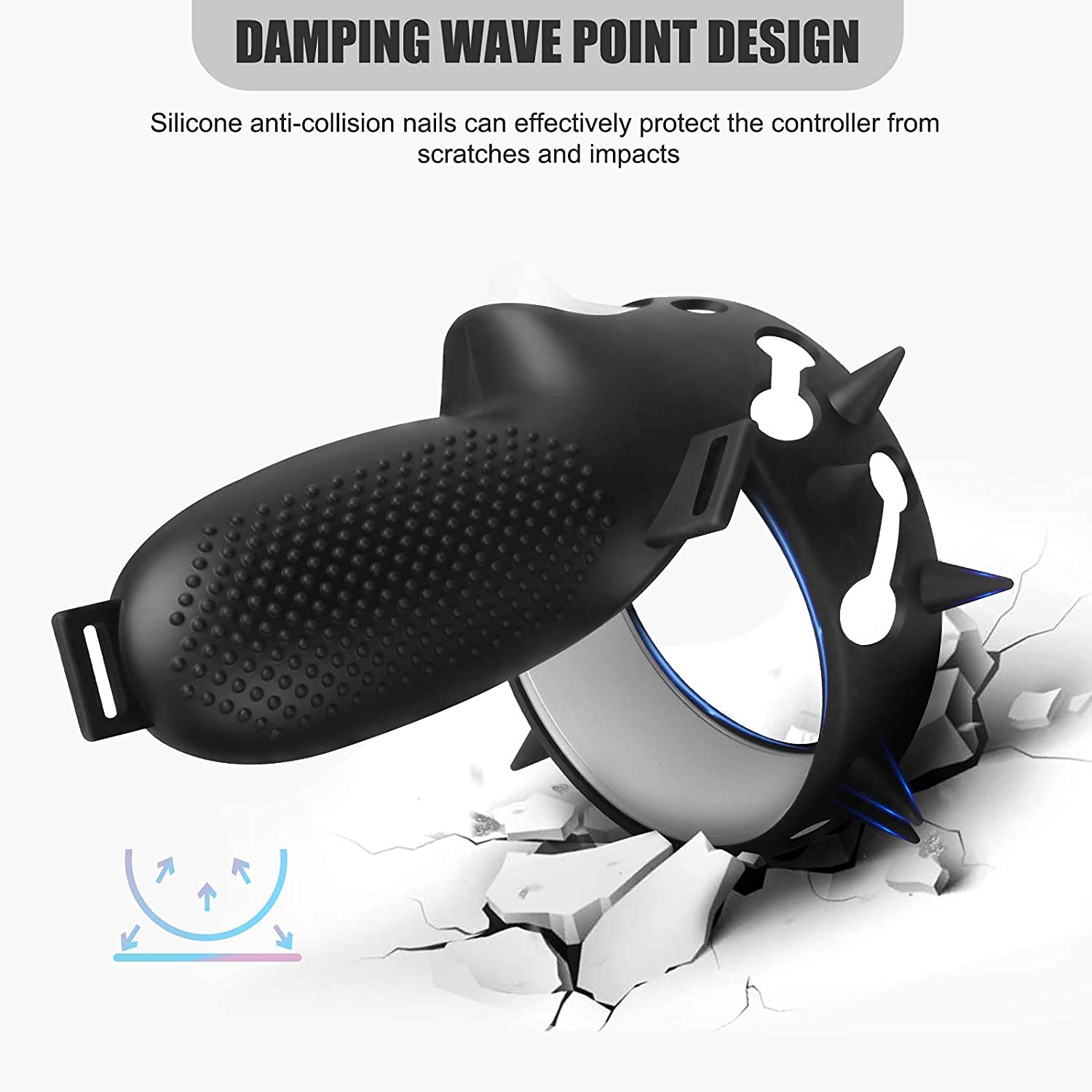 Liphontcta Touch Controller Grips Cover Skin for Oculus Quest 2, Accessories with VR Silicone Face Mask Pad, Adjustable Knuckle Straps, Lens Protective Cover, Accessories Set for Oculus Quest2
