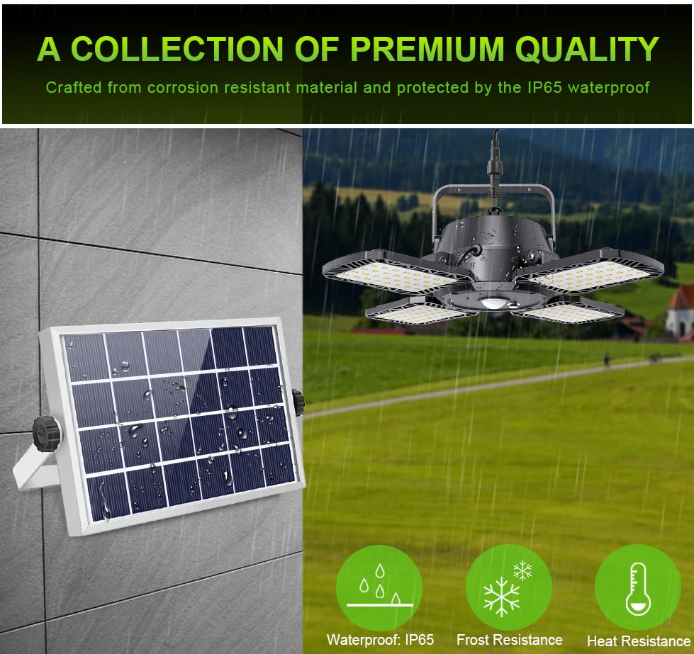 Latband Solar Pendant Lights Outdoor Indoor with Remote Control, Solar Powered Shed Light 120° Adjustable 1000LM IP65 Waterproof Solar Motion Sensor Lights 4 Lighting Modes for Home Yard Barn Gazebo