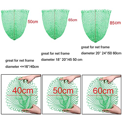 JZTang Fishing Net Diameter 20 inch Replacement Netting Fishing Landing Net Replacement Net for Freshwater Saltwater Fishing Green