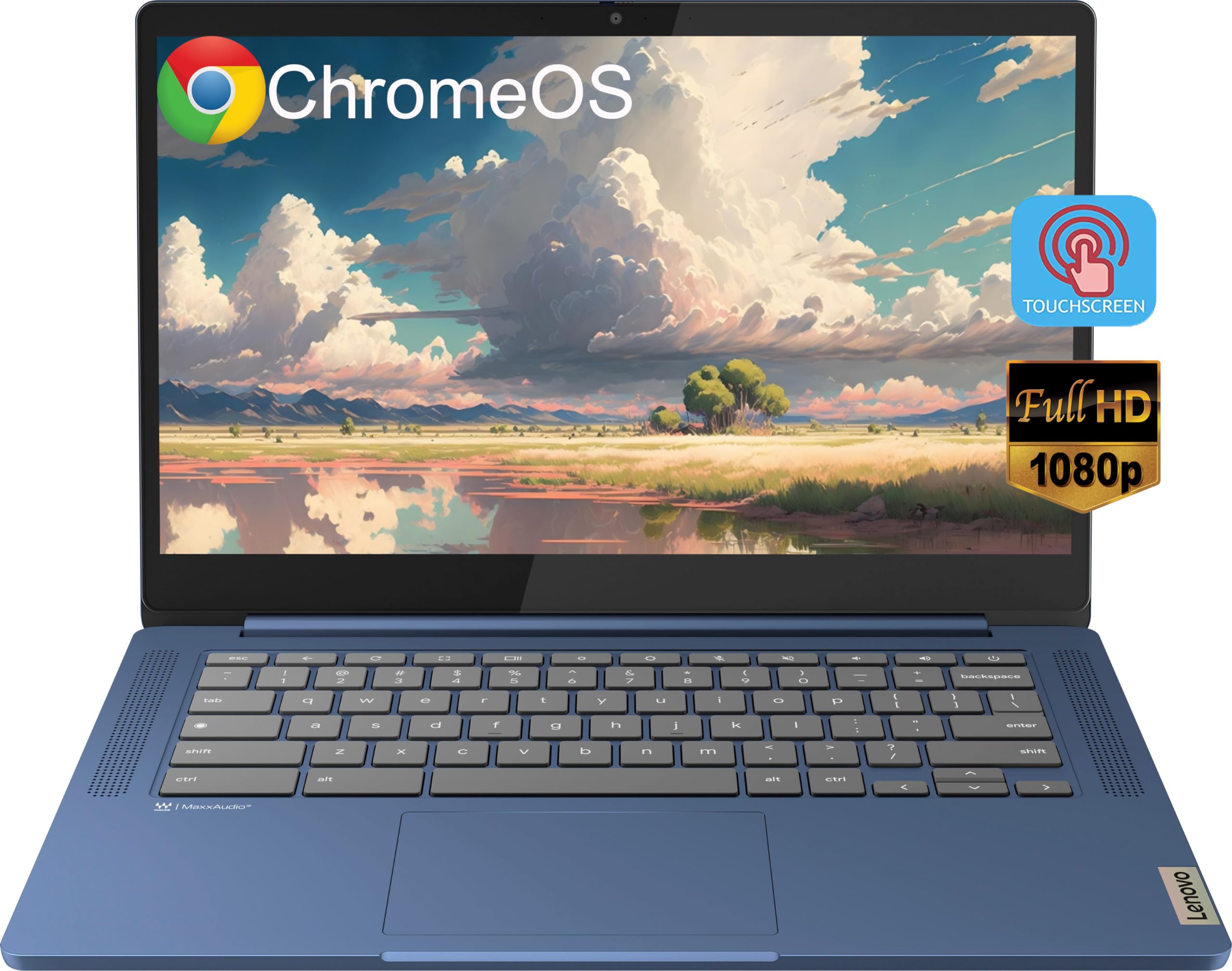 Lenovo 2023 Newest Slim 3 Chromebook Laptop for Business Student, 14'' FHD Touchscreen, 8-Core MediaTek Kompanio 520 Processor, 4GB RAM, 64GB eMMC, 128GB Micro SD Card, Wi-Fi6, Bluetooth, Chrome OS