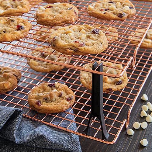 Nordic Ware Stackable Cooling 2 Copper Racks Plus 4 Snap-On Legs, 16.875 in × 11.5 in × 0.75 in