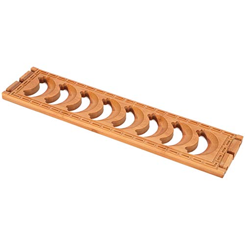 VTOSEN Natural Bamboo Teacup Holder Shelf Tea Cup Draining Rack Organizer Tea Ceremony Accessories(Eight Compartment)