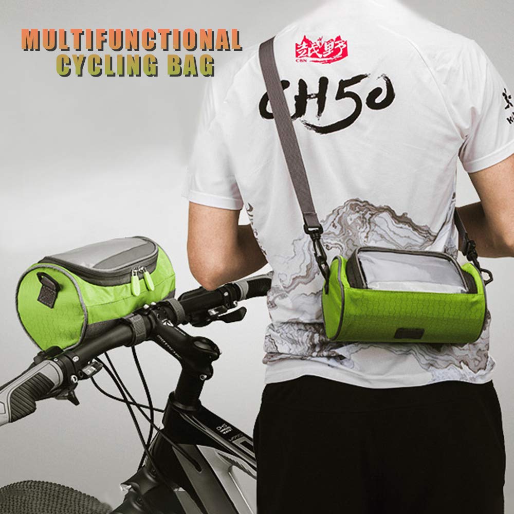 Lixada Bike Handlebar Bag,Waterproof Bike Basket Bicycle Front Storage Bag with Transparent Pouch Touch Screen and Removable Shoulder Strap for Road Bikes, Mountain Bikes and Motorcycles