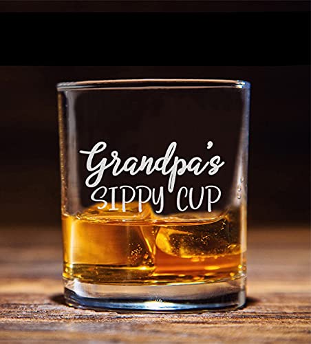 NeeNoNex Grandpa's Sippy Cup Whiskey Glass - Funny Birthday Gift for Papa