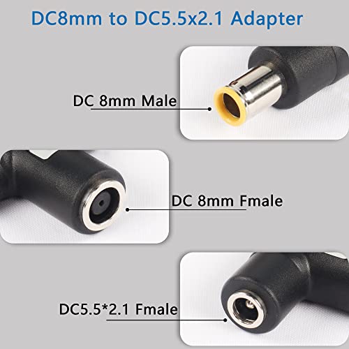 PNGKNYOCN DC 8mm Y Branch Adapter,DC 7909 Male to DC 7909 Female and DC 5521 Splitter for Solar Panel RV Portable Power Station Solar Generator and More(2-Pack)