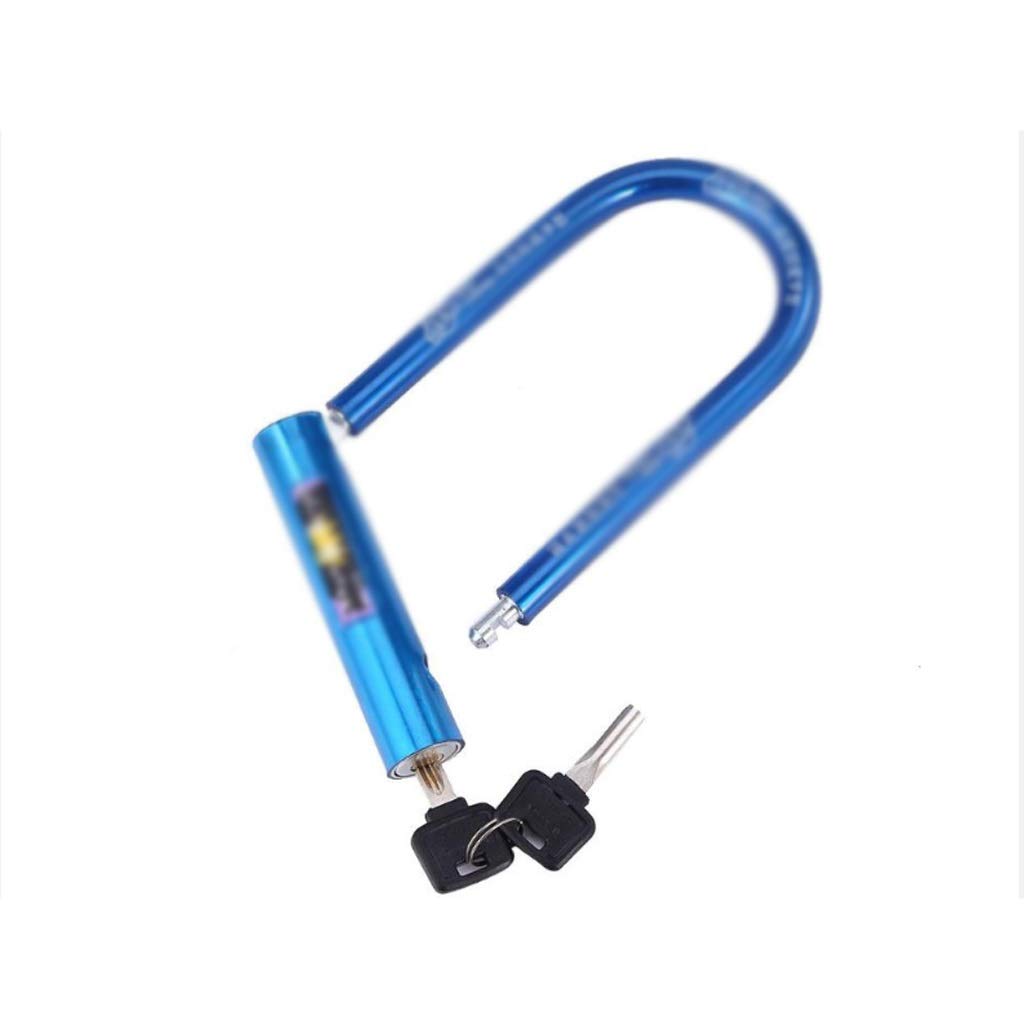 LMNUY u Lock for Bicycle Powerful Safety U-Lock Tire Lock Cable Lock Anti-Theft Anti-Cut Heavy Duty High Security Multi-Function Accessories Bike Lock (Color : Blue)
