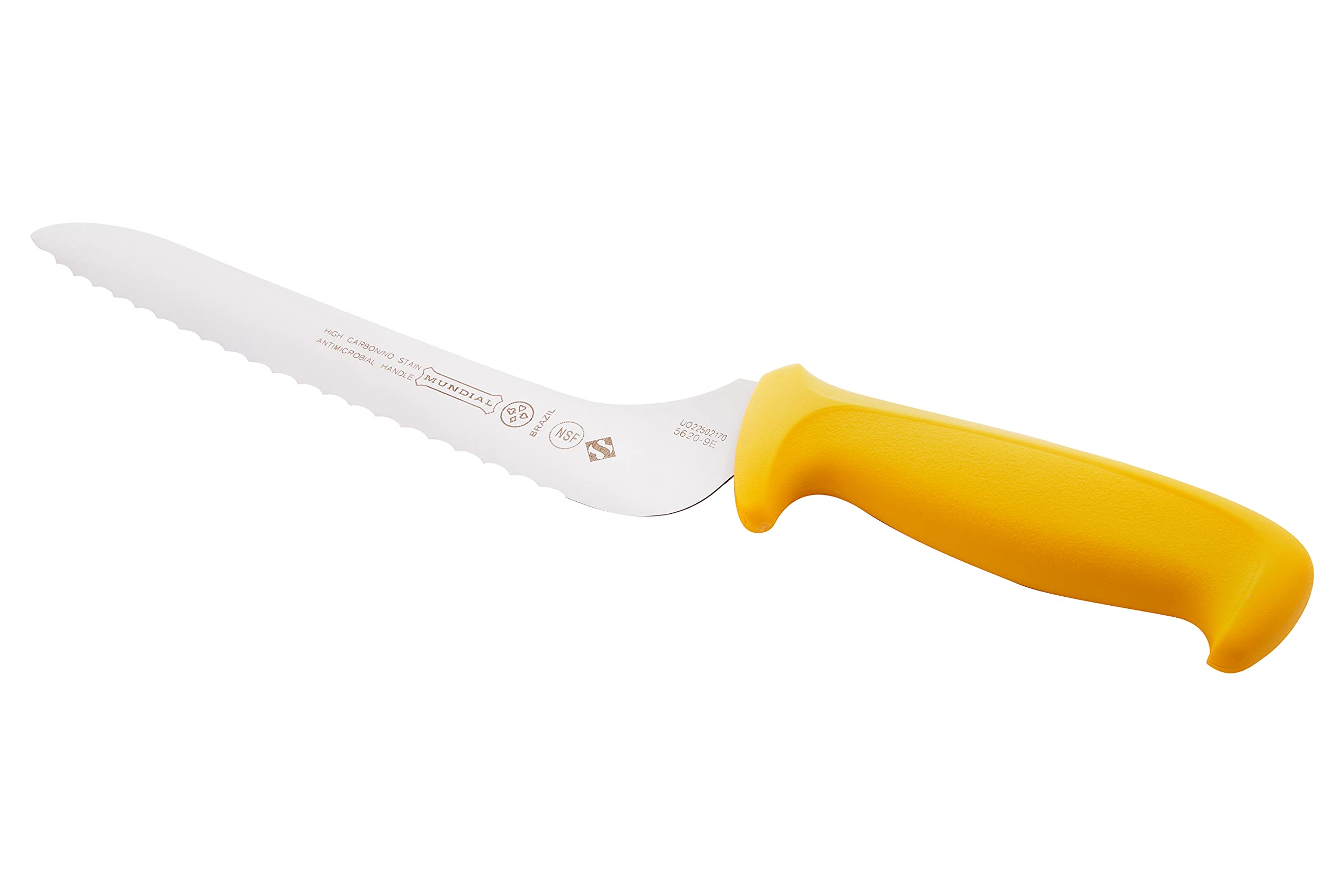 Mundial Y5620-9E 9-Inch Offset Serrated Edge Sandwich Knife, Yellow