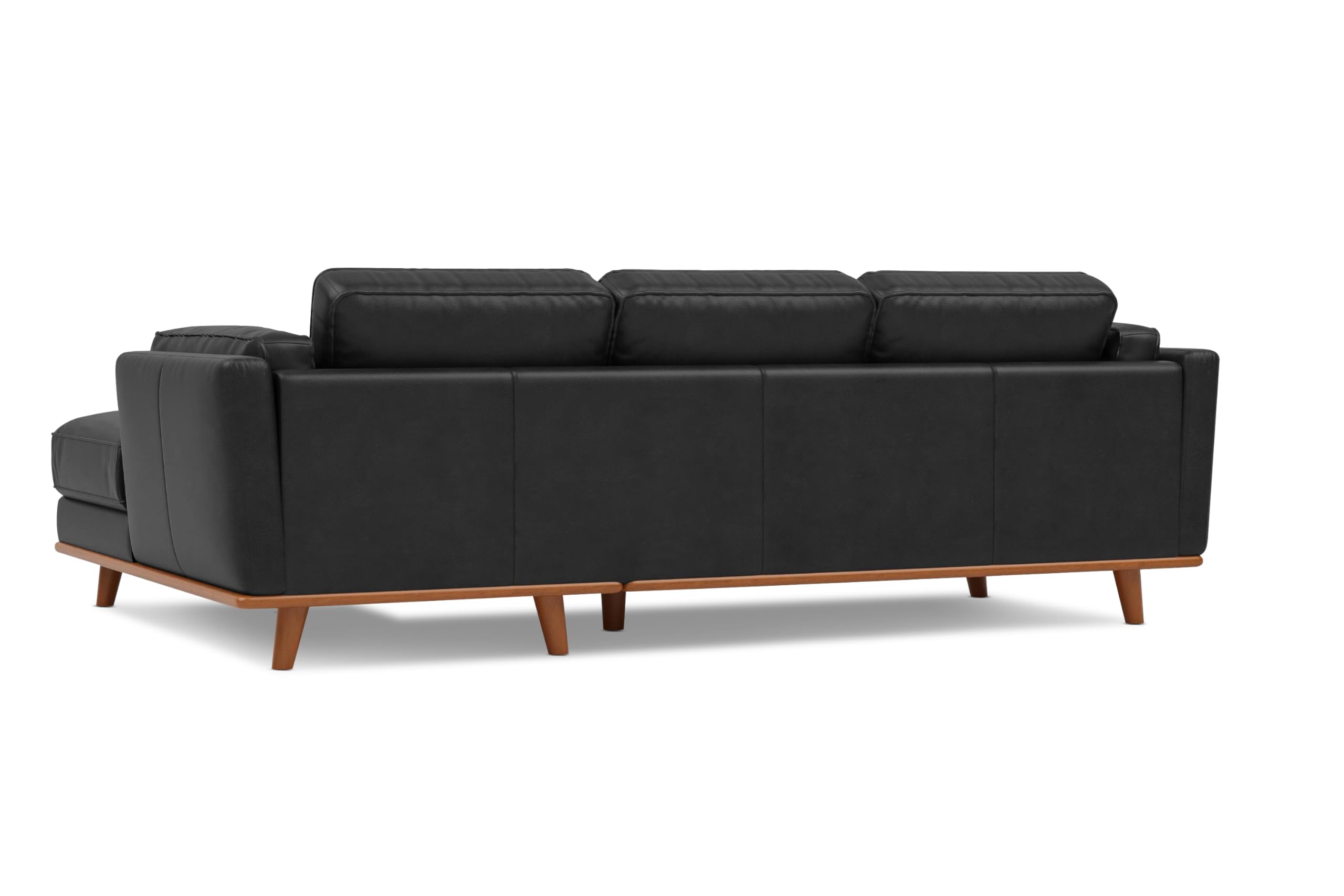 Valencia Artisan Full Leather Sofa - Pure Full Italian Nappa Leather Couch, Solid Wood Accent, Ultimate Comfort (Cognac, Right Chaise Sectional)