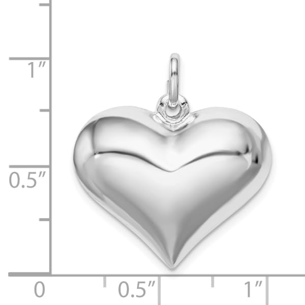IceCarats 925 Sterling Silver Heart Love Necklace Charm Pendant 25mm x 24mm Only
