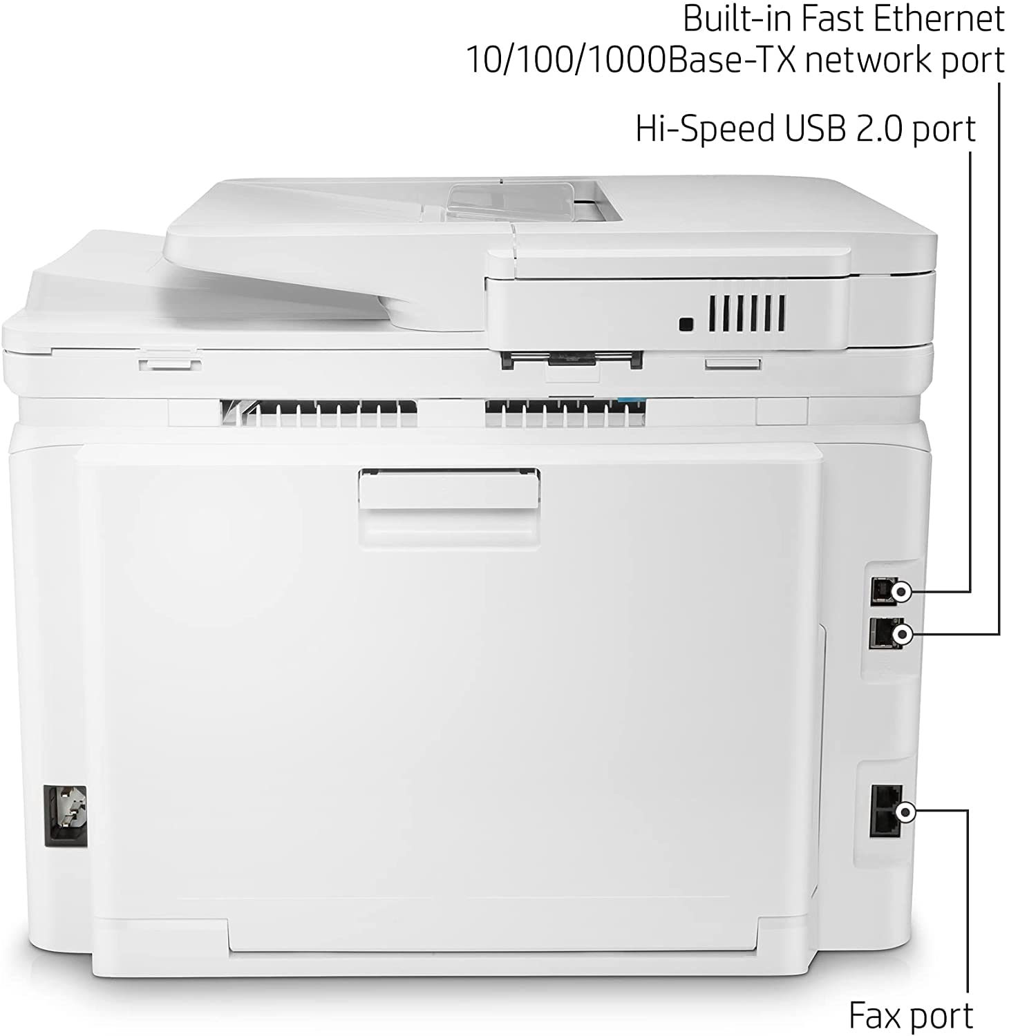 HP Laserjet Pro MFP M283cdw All-in-One Wireless Color Laser Printer- Print Scan Copy Fax - 22 ppm, 600 x 600 dpi, 8.5x14”, 50-Sheet ADF, Auto Duplex Printing, Etherne - WULIC Printer Cable