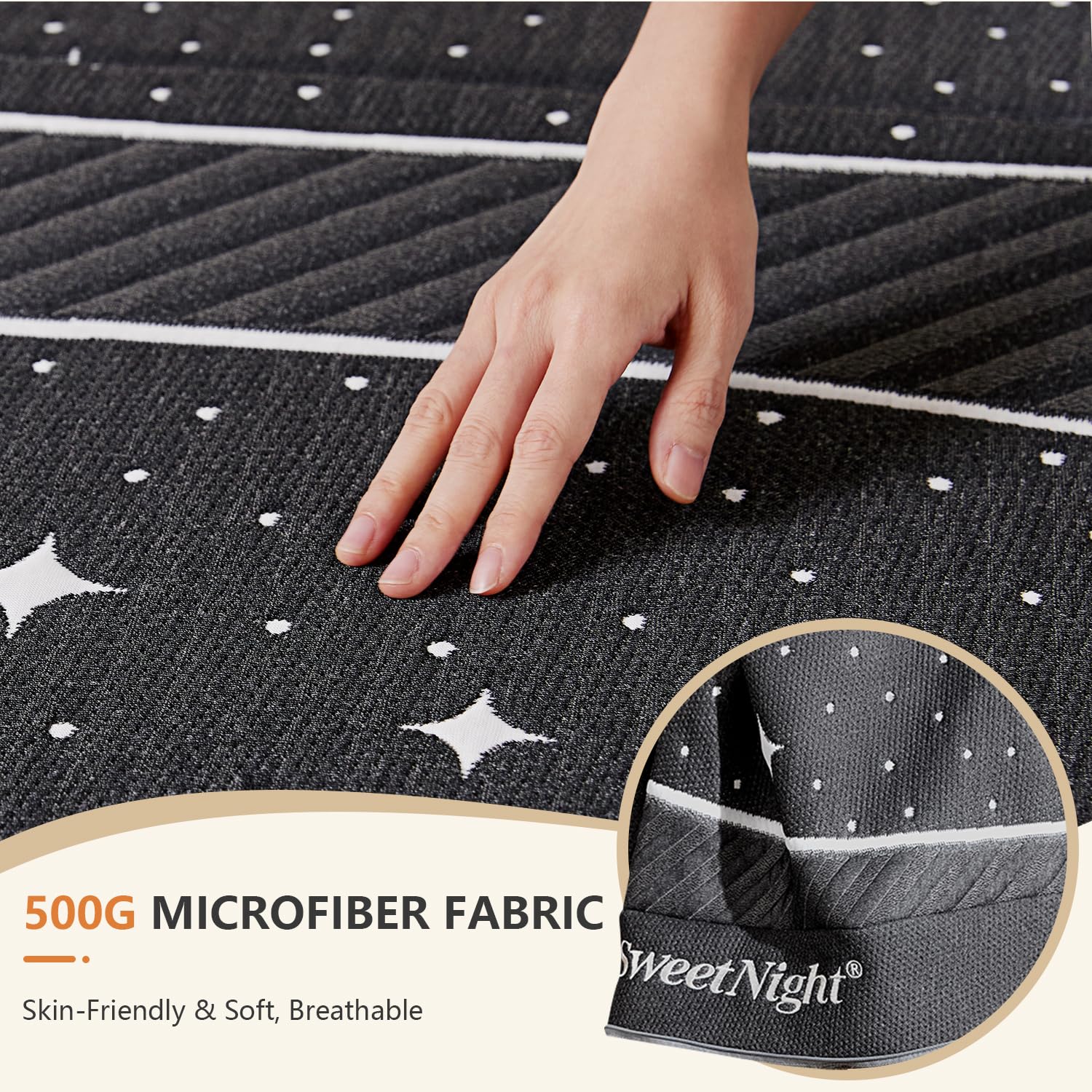 Sweetnight Tri-fold Mattress - 4 Inch Dual-layer Foam Folding Mattress | Removable & Washable 500G Superfine Fiber Cover | Suitable for Camping, RV & Home Use (Full)