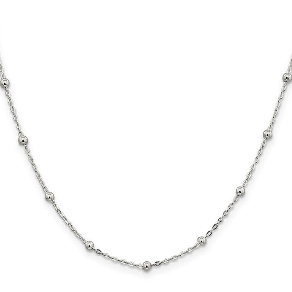 IceCarats 925 Sterling Silver 1.3mm Beaded Ball Chain Necklace 18 inch