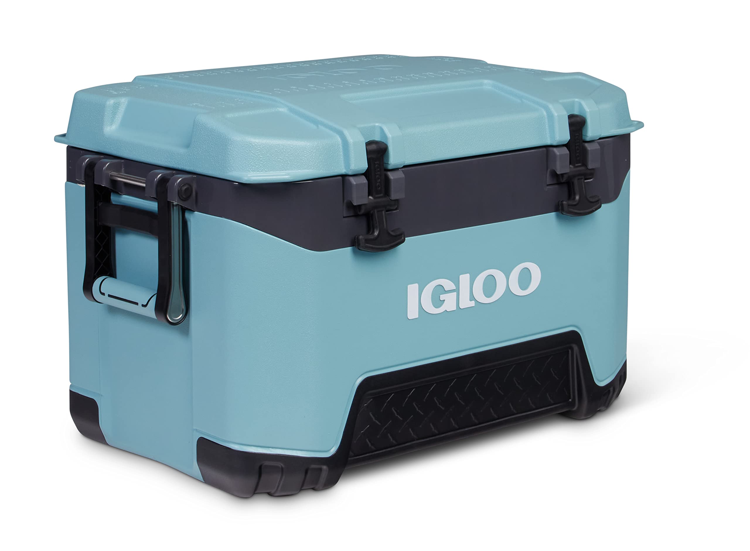 Igloo BMX 52 Quart Cooler with Cool Riser Technology, Fish Ruler, and Tie-Down Points - 16.34 Pounds - White and Black