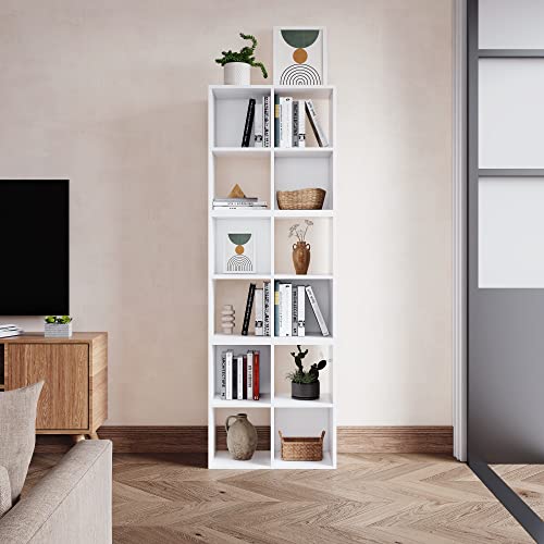 WAHEY Bookcase, 4 Cube Open Storage Organizer Display Bookshelf, HOFB006