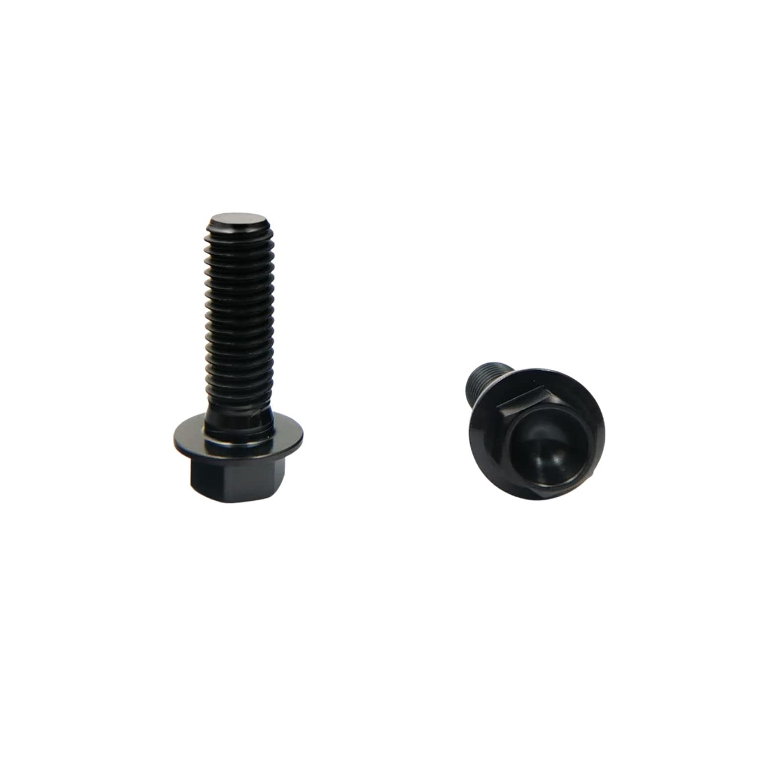 Rison Titanium Bolts Titanium Flanged Hex Head Bolt M10x1.25x25mm 6AL4V Aerospace Grade Ti Bolt Black Titanium Bolt for Motorcycle Car Modification Pack of 5