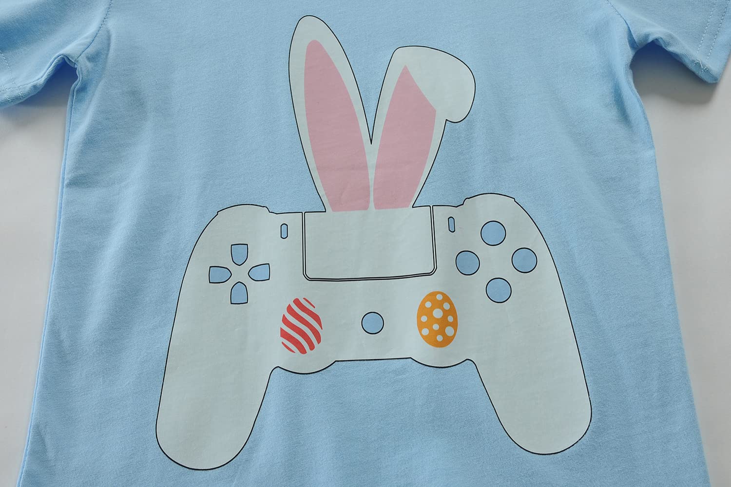 Toddler Boys Easter's Day T-Shirt Short Sleeve Bunny Gaming Controller T-Shirt Kids Boys Tops 5T