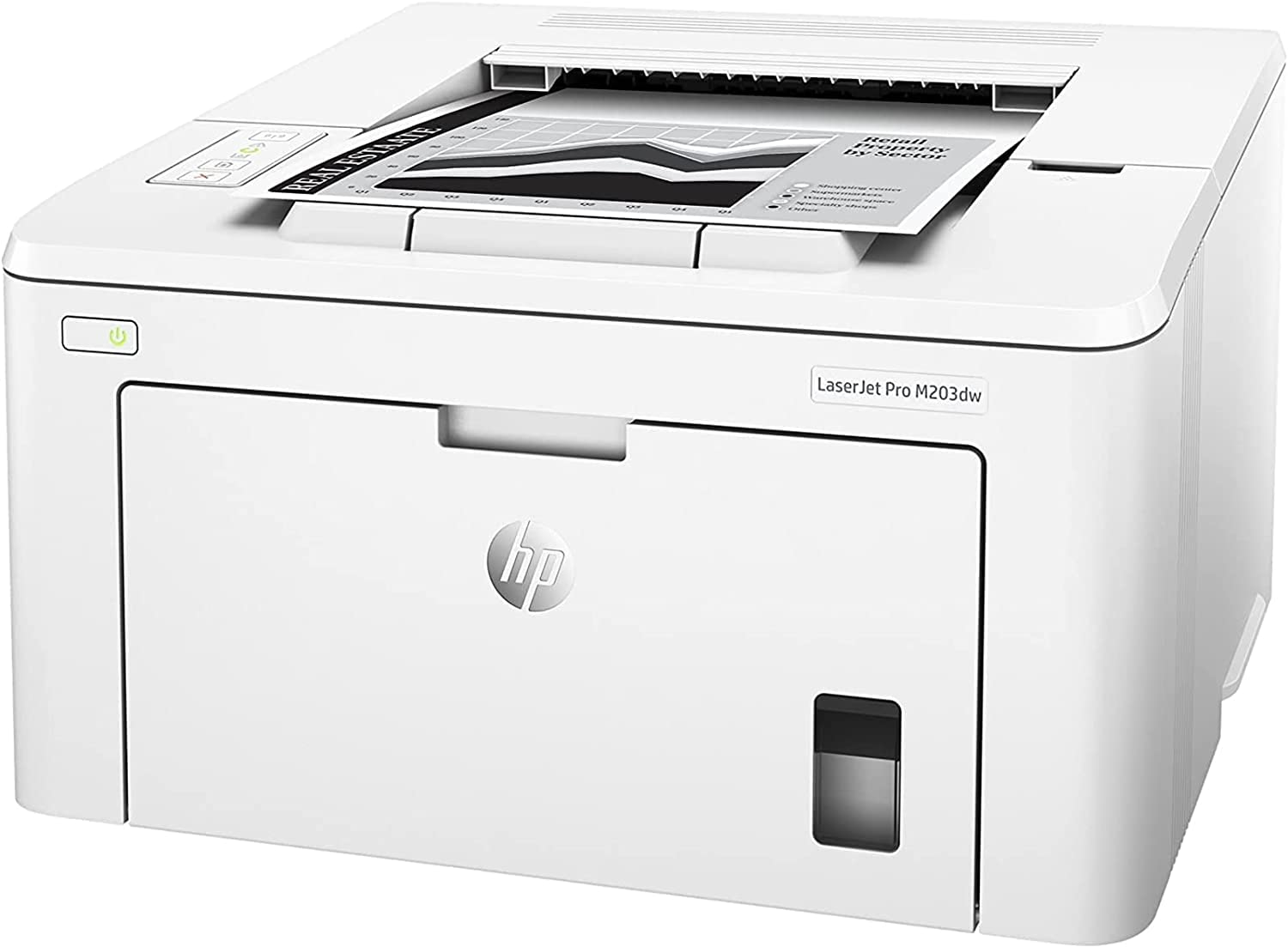 HP Laserjet Pro M203dw Wireless Monochrome Laser Printer Works with Alexa (G3Q47A), Print Only, 1200x1200 dpi, 30ppm, LED Control Panel, Auto 2-Sided Printing, Wi-Fi, Ethernet, Lanbertent USB Hub