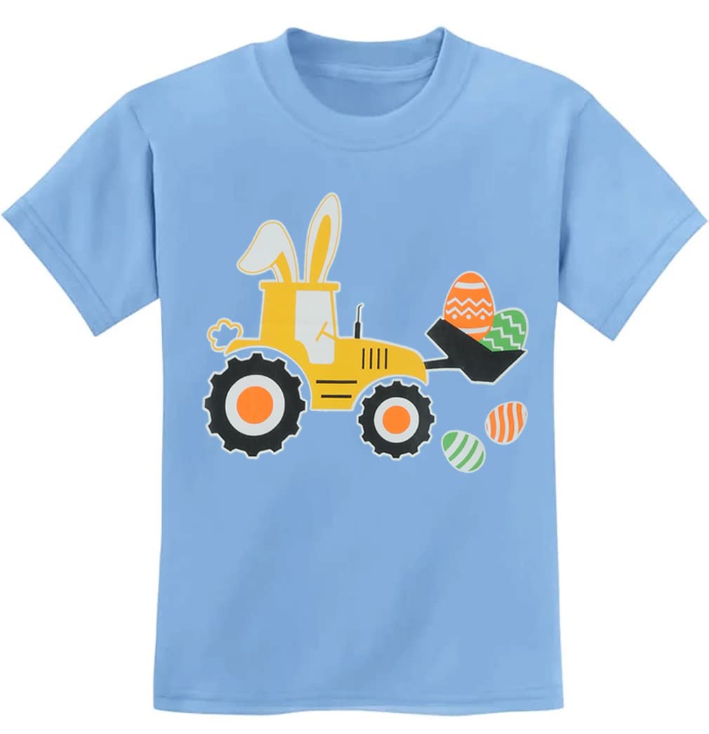 Toddler Boys T-Shirt Easter Shirt Eggs Tractor Bunny Tops Kids Short Sleeve Hoppy Easter Baby Tees 2T
