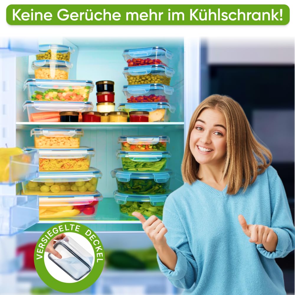 WOWZILLA 24Pcs Plastic Food Storage Containers with lids with Labels & Pen- Comes with Sauce Cups, BPA Free Food Containers, Leakproof Meal-Prep Containers for Kitchen Storage, Dishwasher Safe, Set