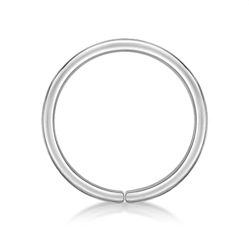 Lavari Jewelers 20 Gauge Nose Hoop Ring for Women - 14k White Gold Nose Ring - 8 mm Hoop Ring - Unisex Hypoallergenic Nostril Piercing Jewelry - 20G Body Piercing for Men