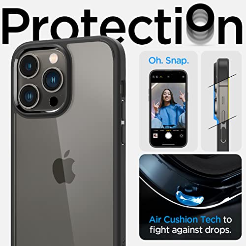 Spigen Ultra Hybrid Case for iPhone 14 Pro Max [Anti-Yellowing] Case Mobile Phone Case Protective Cover Transparent Thin Slim Matte Black
