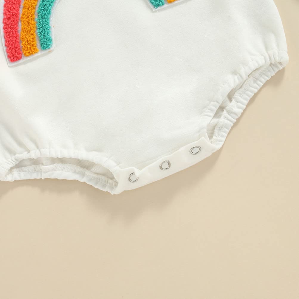 RUKOSU Baby Girl Boy Crewneck Sweatshirts Oversized Long Sleeve Romper Pullover Top Fall Winter Clothes Rainbow 12-18 Months