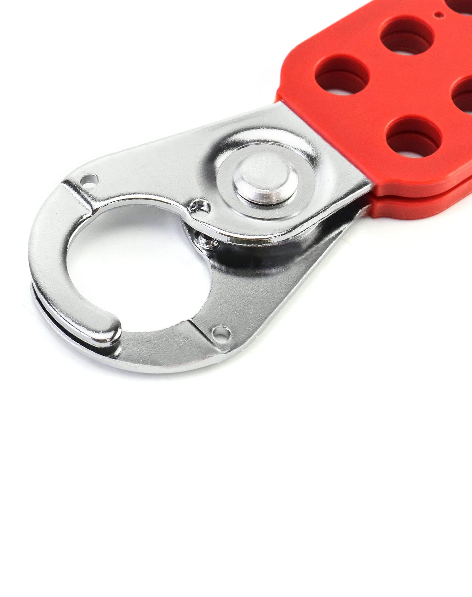 QWORK Lock Out Tag Out Hasp, 6 Pack Tamper-Proof Stainless Steel Padlock Hasp with Extended Jaw, Red