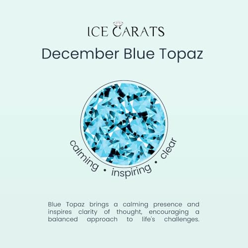 IceCarats 925 Sterling Silver Blue Topaz 6.5 inch Chain Gemstone Tennis Bracelet