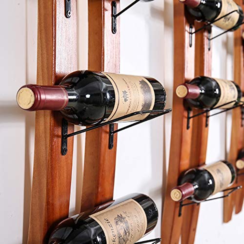 Wall Mounted Wine Rack Barrel Stave Hanging Wine Rack ,5/6/8 Bottle Barrel Stave Wooden Wall Mounted Wine Rack, Wine Bottle Holde Wall Mounted Wine Rack for Home (Size : 150 * 19.5