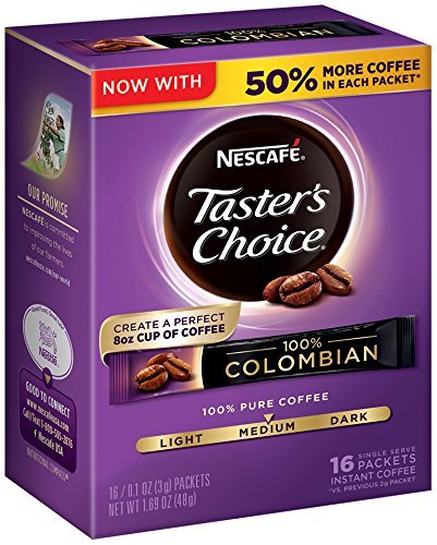 Nescafe Taster's Choice Instant Coffee Columbian, 16 Count (Pack of 2)