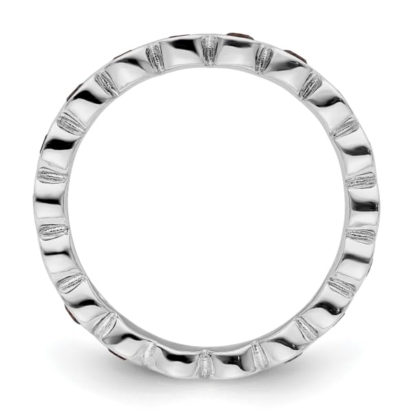 IceCarats 925 Sterling Silver Red Garnet January Birthstone Stackable Ring Gemstone Band Size 5
