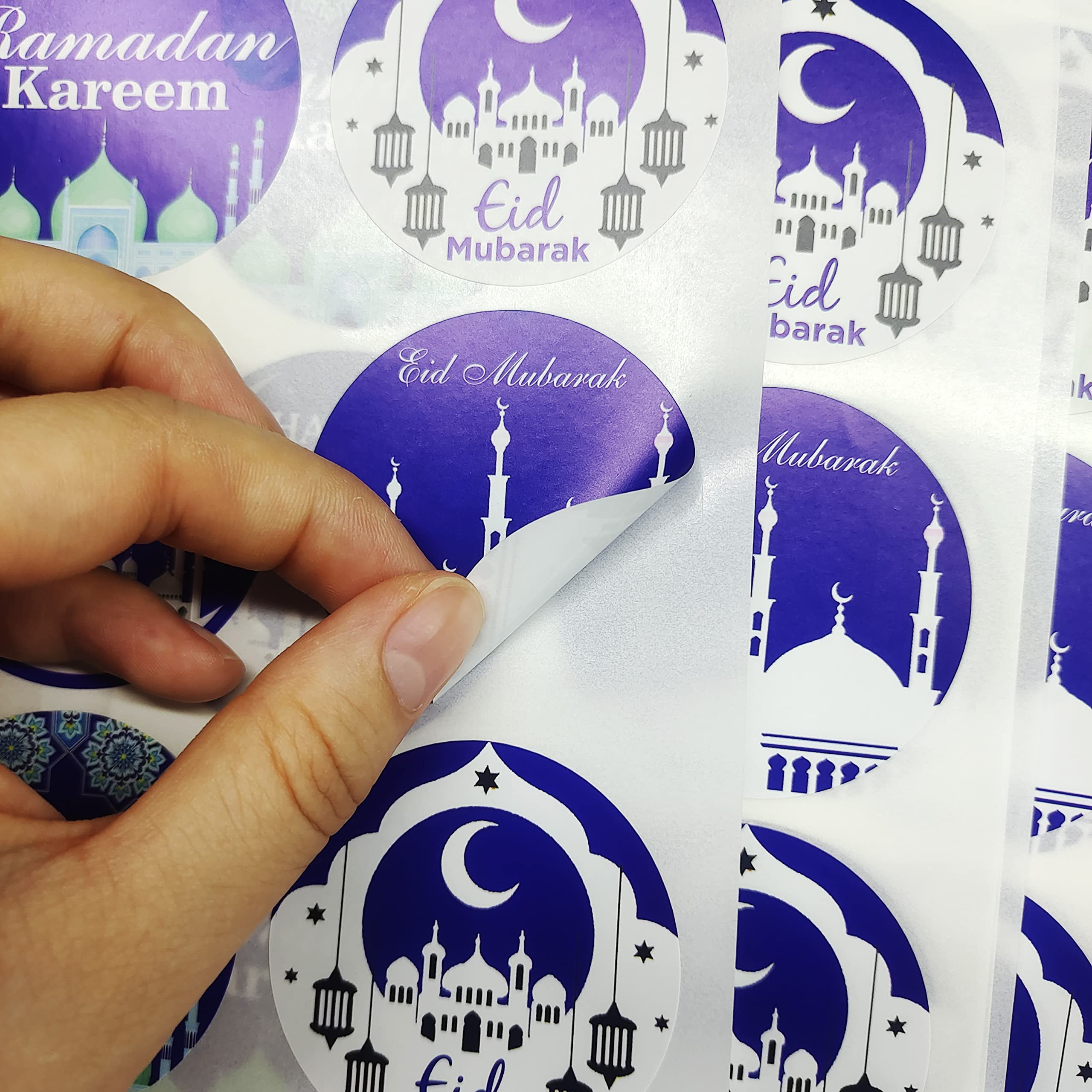Ramadan Mubarak Stickers 400 PCS Eid Mubarak Stickers 2 inch Ramadan Kareem and Eid Mubarak Labels Eid Mubarak Gift Tag Stickers for Kids Eid Party