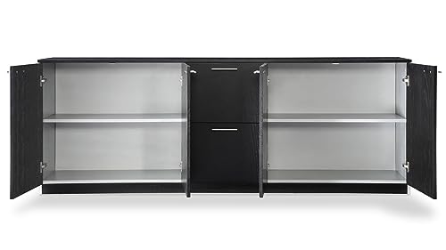 Zuri Furniture Reagan Modern Polished Cabinet Credenza - Black