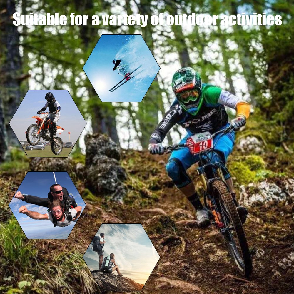 JIEPOLLY Motocross Goggles, Anti-Scratch Lenses, Bicycle Snowboard Climbing Teens (L04)