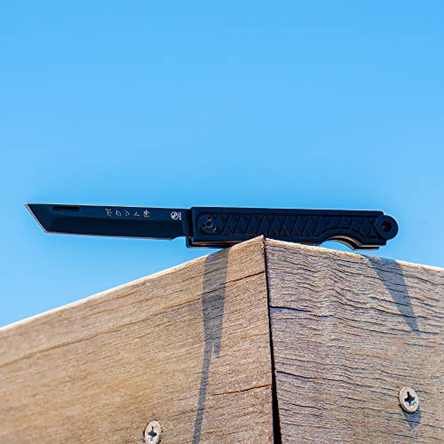 STATGEAR Pocket Samurai Folding Tanto Micro Knife - Slipjoint Edition | Small EDC Mini Knife | Black