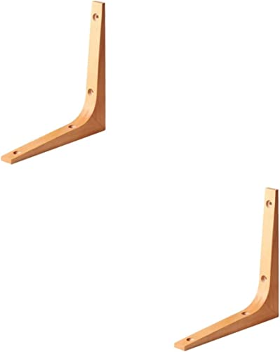 Shelf Brackets wall Shelves 4 pcs Heavy Brackets Shelf- Wall Clapboard Angle Khaki Kitchen Shape Home Supports Support Joint Fixator Floating Selves Supporter Bookshelf Rack Frame Duty Mount ( Size :