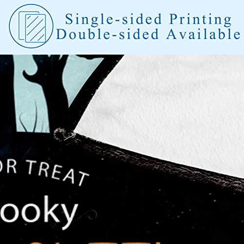 Trick Or Treat Spooky Halloween Prints Soft Warm Cozy Blanket Throw for Bed Couch Sofa Picnic Camping Beach, 150×100cm