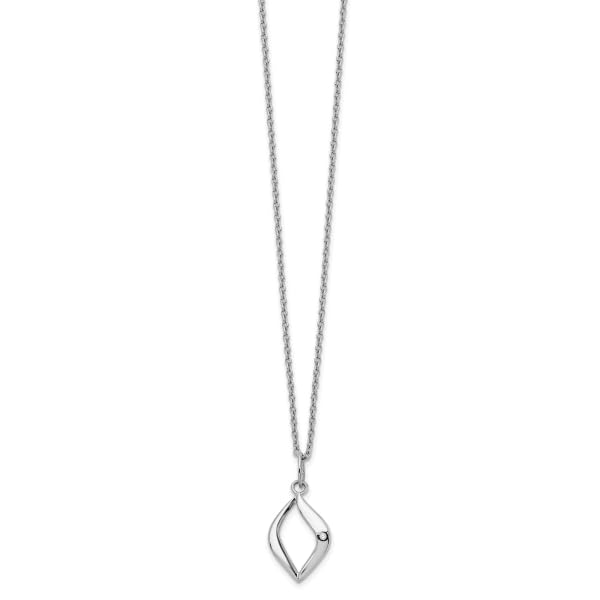IceCarats 925 Sterling Silver 18 inch Diamond Chain Geometric Necklace