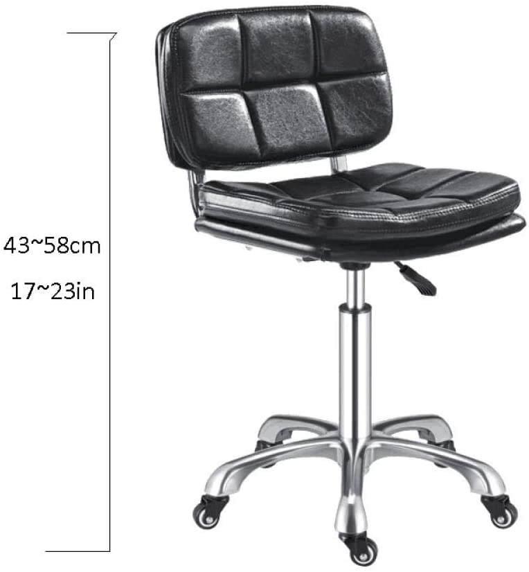 Swivel Bar Stool Therapy Stool on Wheel,Physique Saddle Stool with Blue PU Synthetic Leather Seat,Adjustable Height 48-58 cm,Supported weight 160 Kg,Stool Chair Officefor Beauty Salon Kitchen Spa,Adju