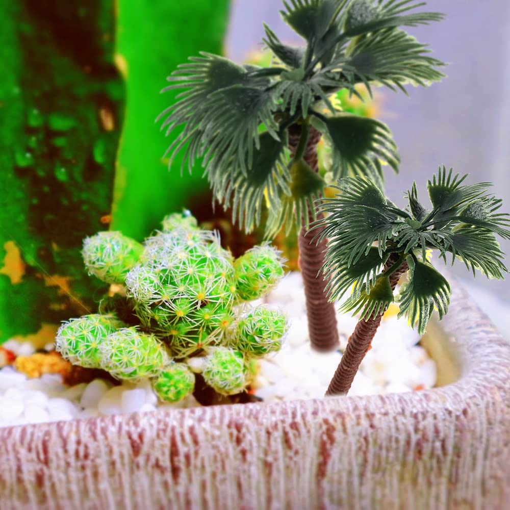 HUIANER Palm Tree Model Trees, Miniature Palm Trees Mixed 4 Size Fake Plastic Trees with No Stands for DIY Scenery Landscape Cake Decoration(16Pcs 2.76" - 5.9")
