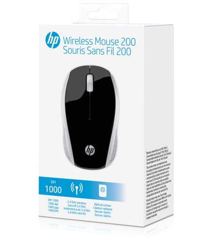 HP Wireless Mouse 200 (Black/Silver, 2HU84AA)